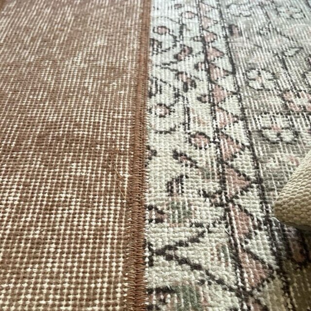 64×91 ナチュラル系 ブラウン ボタニカル トルコヴィンテージラグ | iichi 日々の暮らしを心地よくするハンドメイドやアンティークのマーケットプレイス