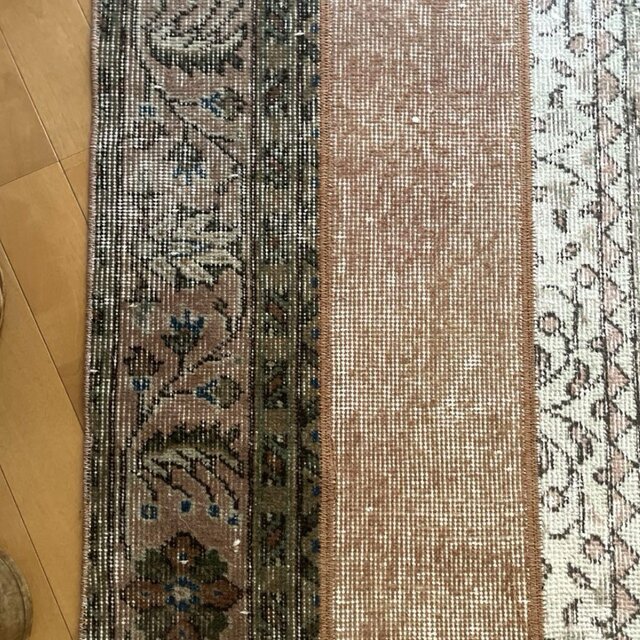 64×91 ナチュラル系 ブラウン ボタニカル トルコヴィンテージラグ | iichi 日々の暮らしを心地よくするハンドメイドやアンティークのマーケットプレイス