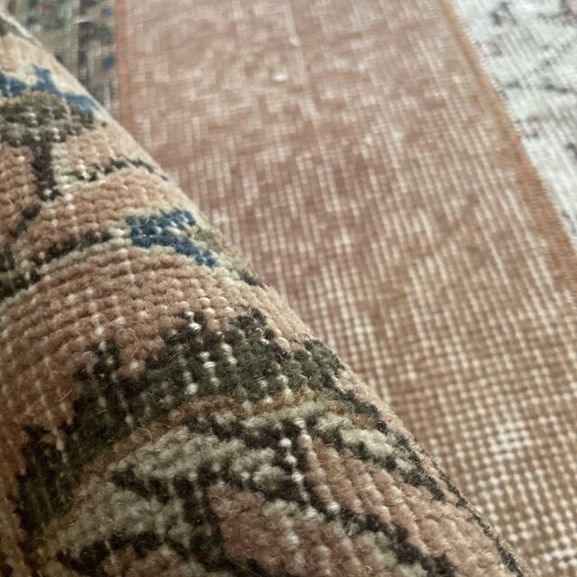 64×91 ナチュラル系 ブラウン ボタニカル トルコヴィンテージラグ | iichi 日々の暮らしを心地よくするハンドメイドやアンティークのマーケットプレイス