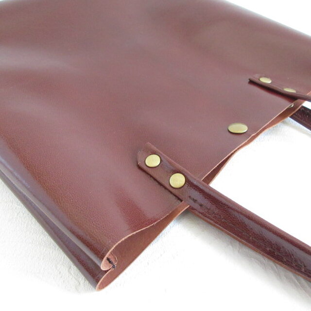 ワンレザー♪【シープスキン】スクエアミニトート・内ポケット付き・0382 | iichi 日々の暮らしを心地よくするハンドメイドやアンティークのマーケットプレイス