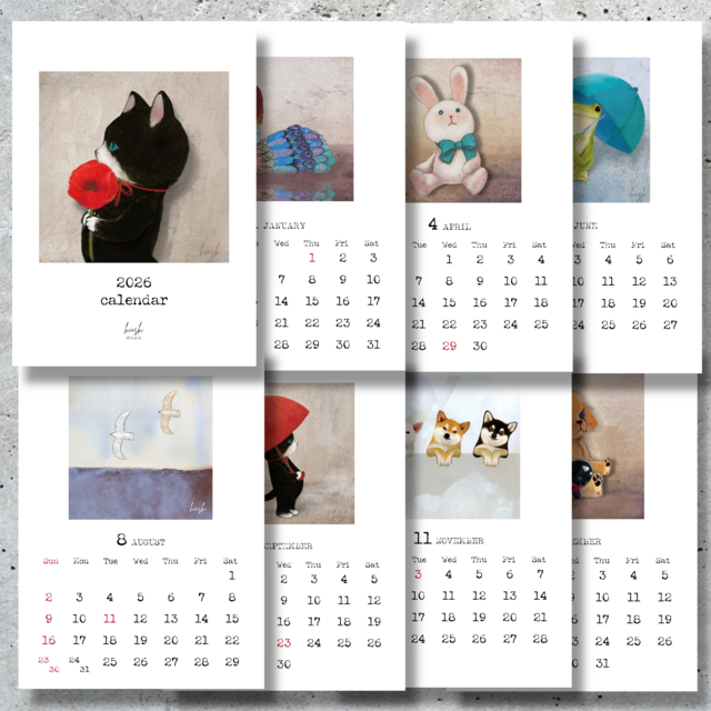 2026年壁掛けカレンダー(A5サイズ) | iichi 日々の暮らしを心地よくするハンドメイドやアンティークのマーケットプレイス