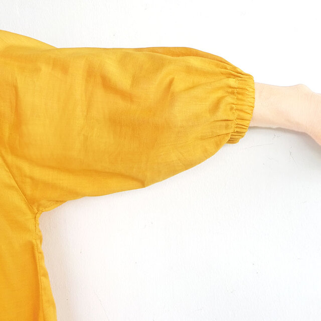 シフォン7分袖シャツワンピース（オレンジ） | iichi 日々の暮らしを心地よくするハンドメイドやアンティークのマーケットプレイス