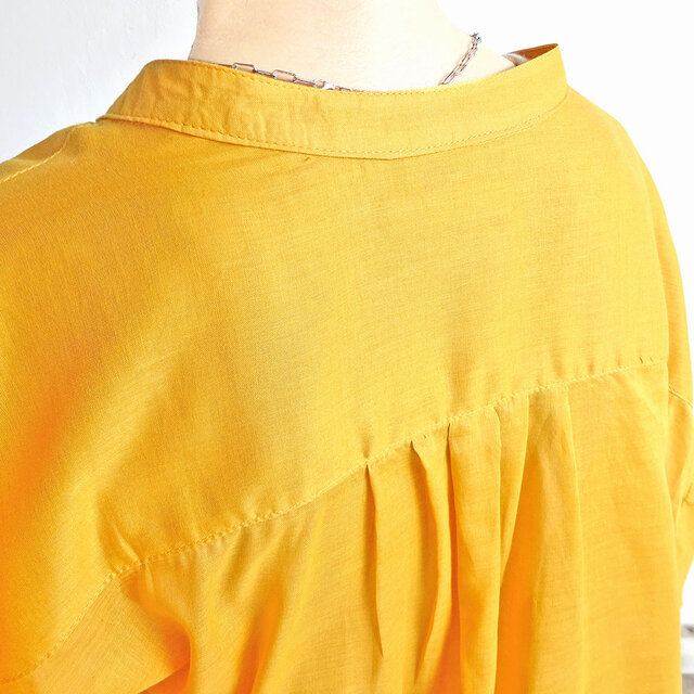 シフォン7分袖シャツワンピース（ピスタチオ） | iichi 日々の暮らしを心地よくするハンドメイドやアンティークのマーケットプレイス