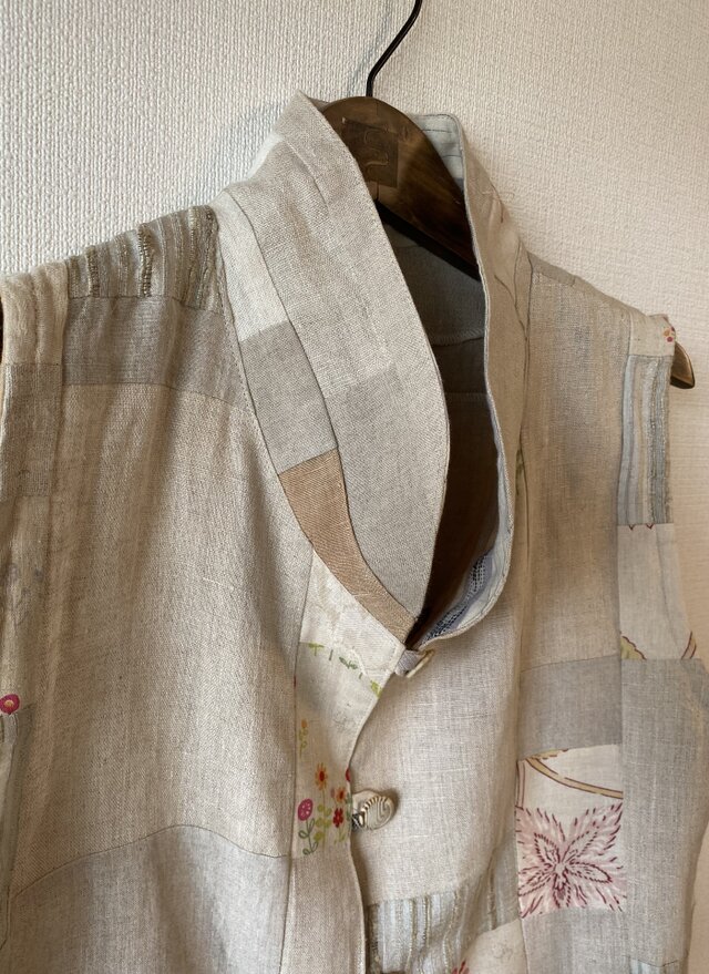 リネンP変型ベスト | iichi 日々の暮らしを心地よくするハンドメイドやアンティークのマーケットプレイス