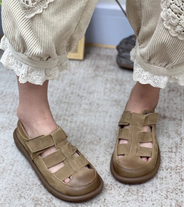 【受注製作】サンダルシューズ 手製牛革レザー グラディエーター風 BG91 | iichi 日々の暮らしを心地よくするハンドメイドやアンティークのマーケットプレイス