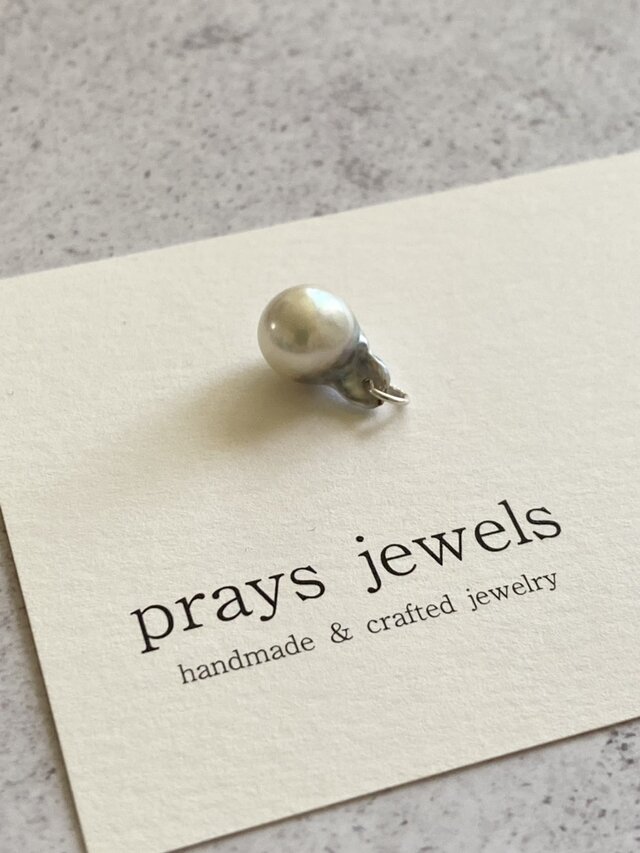 【スライドアジャスターネックレス専用チャーム】羽根パールアコヤバロックチャーム | iichi 日々の暮らしを心地よくするハンドメイドやアンティークのマーケットプレイス