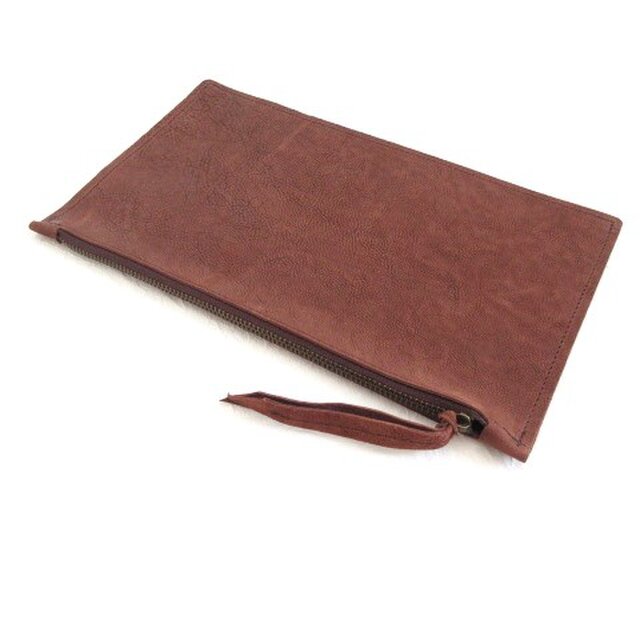 ゴートスキン・A6対応・フラットマルチケース・ダークブラウン・0248 | iichi 日々の暮らしを心地よくするハンドメイドやアンティークのマーケットプレイス