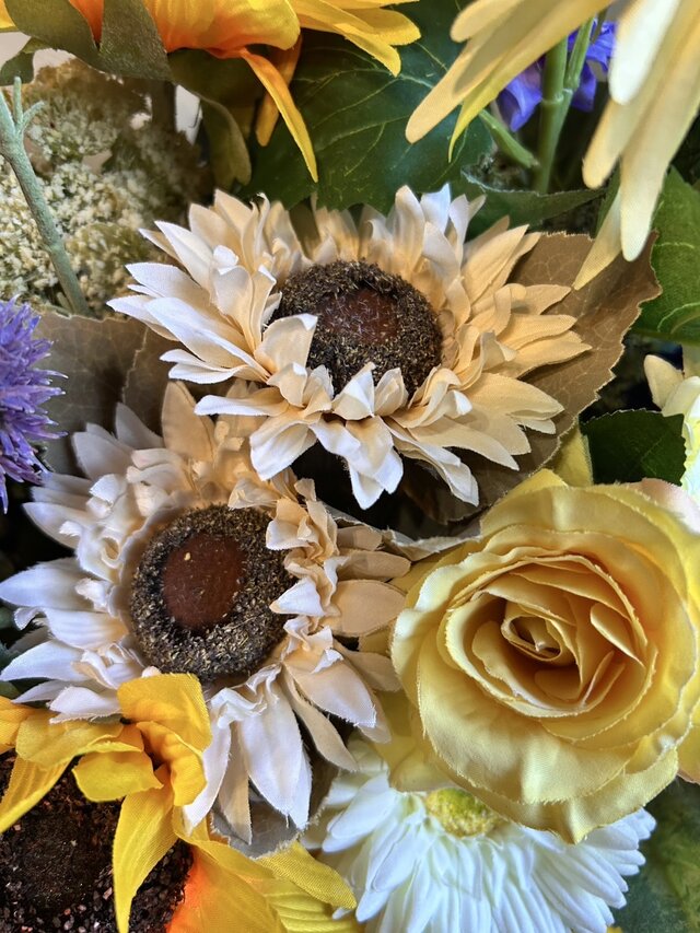 光触媒 人工観葉植物 ウォールグリーン フェイクグリーン ひまわりアレンジ58 | iichi 日々の暮らしを心地よくするハンドメイドやアンティークのマーケットプレイス