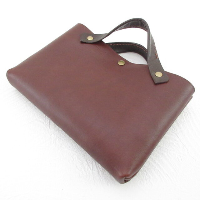 《牛革》便利で可愛い♪使って楽しい♪バッグインバッグ・ブラウン・025 | iichi 日々の暮らしを心地よくするハンドメイドやアンティークのマーケットプレイス