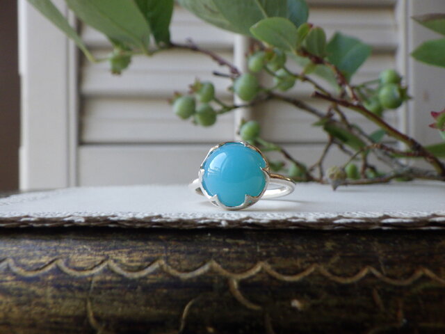 SVシーブルーカルセドニーのリング | iichi 日々の暮らしを心地よくするハンドメイドやアンティークのマーケットプレイス
