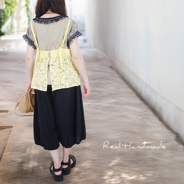 ブラックダブルガーゼ・バルーンパンツ | iichi 日々の暮らしを心地よくするハンドメイドやアンティークのマーケットプレイス