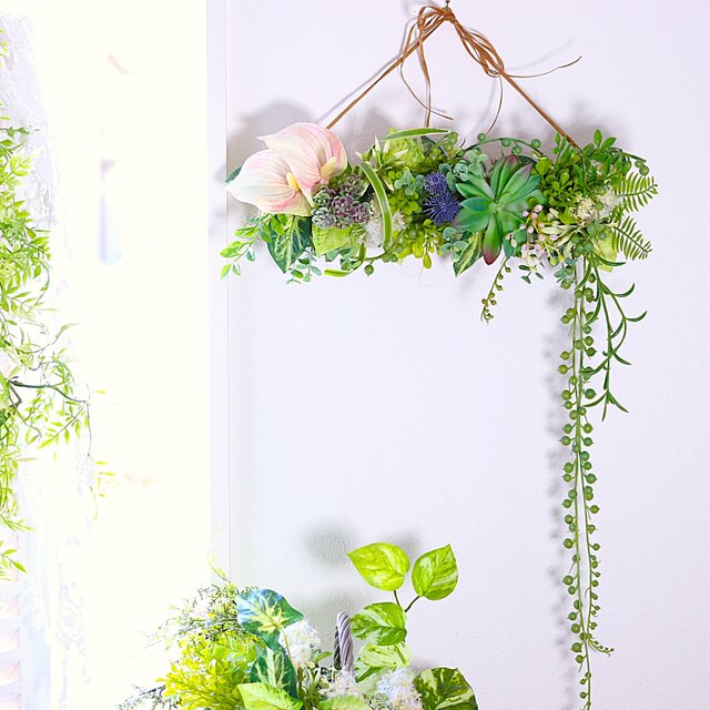 癒しのグリーンインテリア 木箱アレンジ♪壁掛け/置き型2way | iichi 日々の暮らしを心地よくするハンドメイドやアンティークのマーケットプレイス