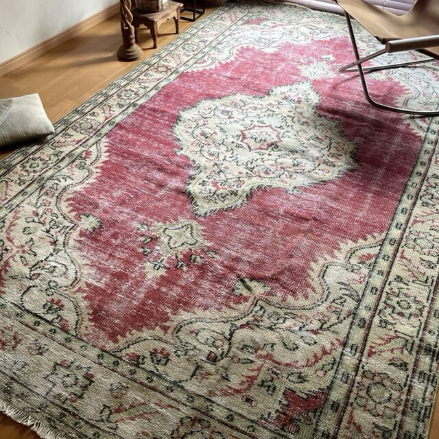 超大判184×299 アンティークラグ メダリオン トルコヴィンテージラグ | iichi 日々の暮らしを心地よくするハンドメイドやアンティークのマーケットプレイス