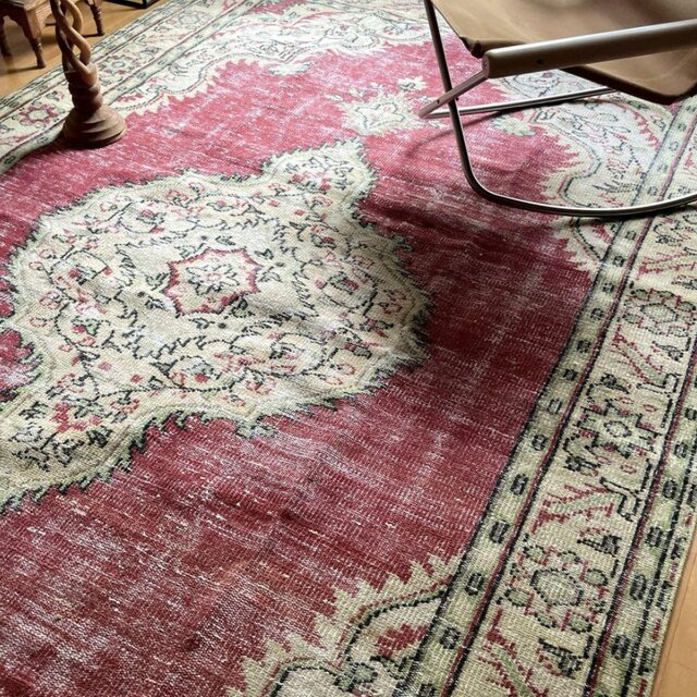 超大判184×299 アンティークラグ メダリオン トルコヴィンテージラグ | iichi 日々の暮らしを心地よくするハンドメイドやアンティークのマーケットプレイス