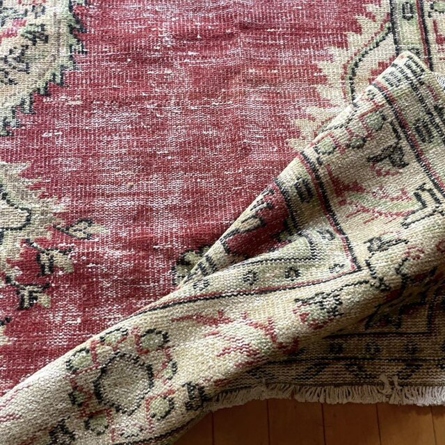 超大判184×299 アンティークラグ メダリオン トルコヴィンテージラグ | iichi 日々の暮らしを心地よくするハンドメイドやアンティークのマーケットプレイス