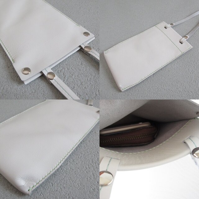 【アウトレット】よくばり3way♪《牛革》スマホショルダーポーチ・フラットタイプ・068 | iichi 日々の暮らしを心地よくするハンドメイドやアンティークのマーケットプレイス