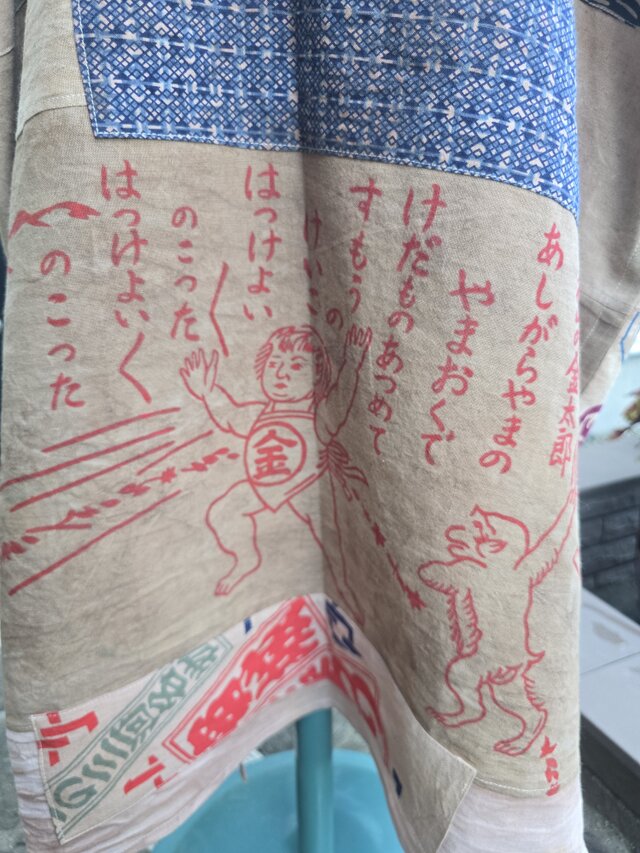 着物リメイク ハンドメイド 手ぬぐい 柿渋染め ワンピース | iichi 日々の暮らしを心地よくするハンドメイドやアンティークのマーケットプレイス