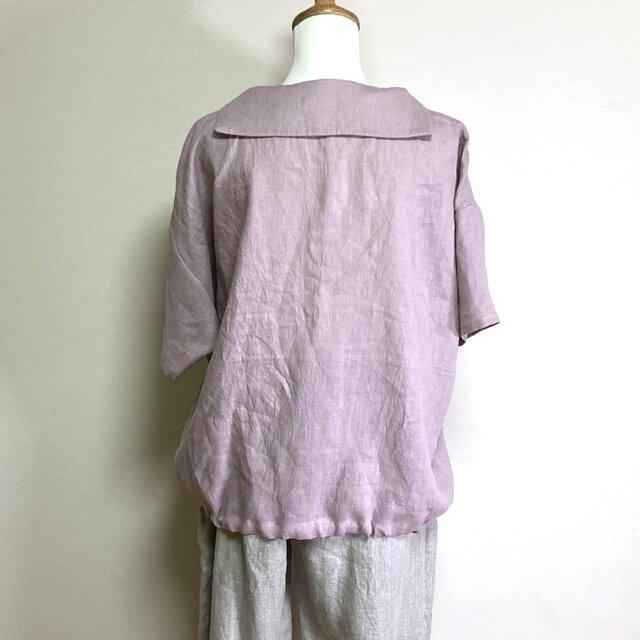 マリンシャツブラウス 【ナチュラルリネン ライト】 サクラ M・L・LL（リネン100％） | iichi 日々の暮らしを心地よくするハンドメイドやアンティークのマーケットプレイス