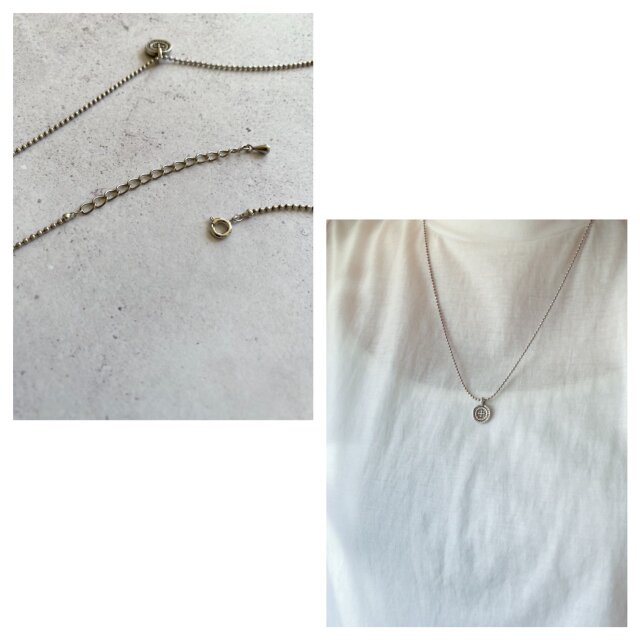 アンティークテイストクロスコインモチーフネックレス 約55cm | iichi 日々の暮らしを心地よくするハンドメイドやアンティークのマーケットプレイス