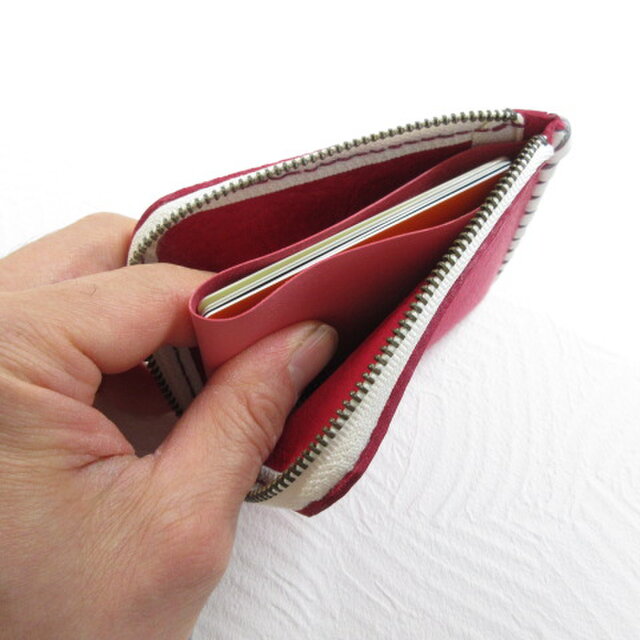 《牛革》・スリムタイプ・L字ファスナー・コインケース・ソフトシュリンク・0025 | iichi 日々の暮らしを心地よくするハンドメイドやアンティークのマーケットプレイス