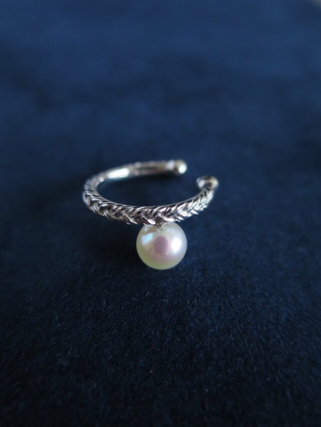 SV Akoya pearl braids Ear cuff 2 | iichi 日々の暮らしを心地よくするハンドメイドやアンティークのマーケットプレイス