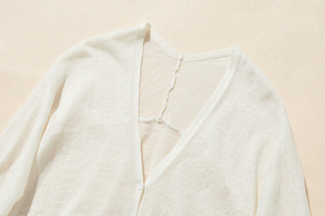 ★サンプルセール 1点のみ★九分袖リネンカーディガン UVカット 日焼け止め オフホワイト 240701-1(Q32) | iichi 日々の暮らしを心地よくするハンドメイドやアンティークの ...