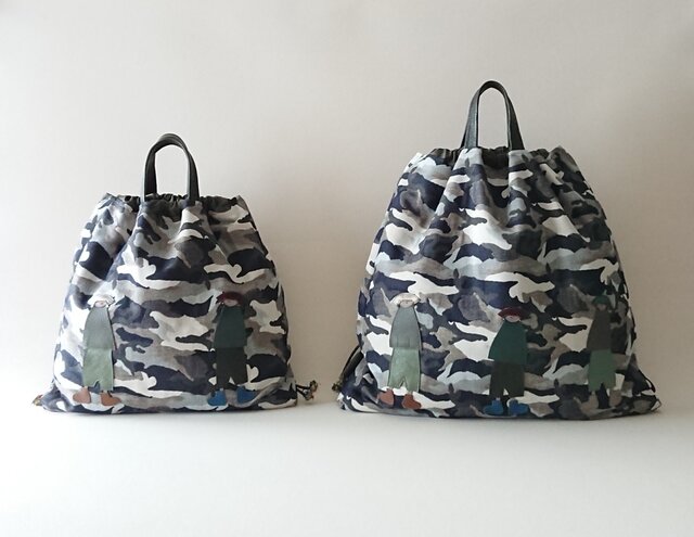 annco camo denim 2way knapsack [S] | iichi 日々の暮らしを心地よくするハンドメイドやアンティークのマーケットプレイス