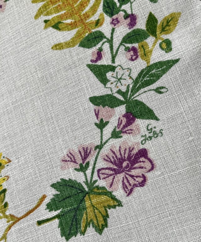 1900年代のJobsハンドプリントテーブルセンター A | iichi 日々の暮らしを心地よくするハンドメイドやアンティークのマーケットプレイス