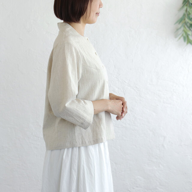凛とした大人の装いに 桐七炊きコットンリネン はおりジャケット（生成り）CO12 | iichi 日々の暮らしを心地よくするハンドメイドやアンティークのマーケットプレイス