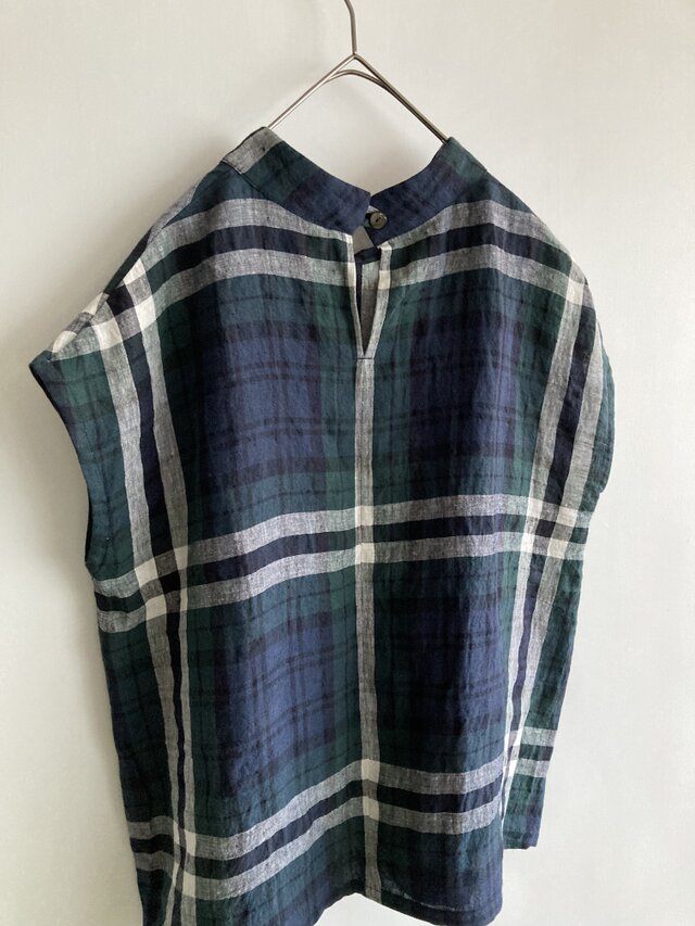 リネンタータンチェックブラウス | iichi 日々の暮らしを心地よくするハンドメイドやアンティークのマーケットプレイス