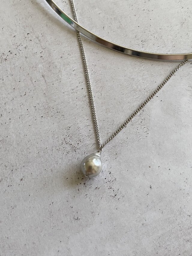 Simple Metal Necklaces ステンレスチョーカーレイヤードネックレス 2本Set | iichi 日々の暮らしを心地よくするハンドメイドやアンティークのマーケットプレイス