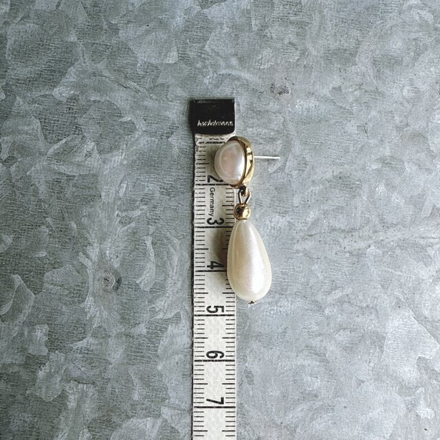 PR1-【RICHELIEU】リシュリュー・ ヴィンテージピアス 1970〜80s Faux Pearl Drop | iichi 日々の暮らしを心地よくするハンドメイドやアンティークの ...