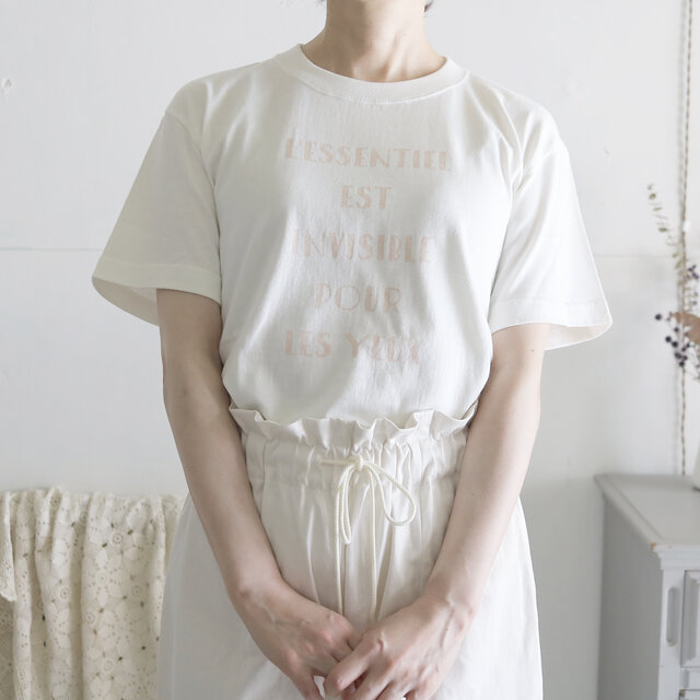 Le petit prince Tシャツ/ナチュラル×薄付きピンク | iichi 日々の暮らしを心地よくするハンドメイドやアンティークのマーケットプレイス