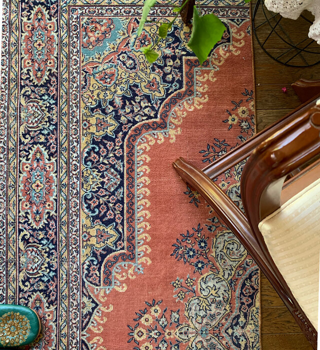 トルコヴィンテージラグ 215×71ロングランナー カイセリ アンティークピンク | iichi 日々の暮らしを心地よくするハンドメイドやアンティークのマーケットプレイス