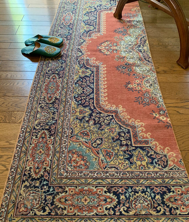 トルコヴィンテージラグ 215×71ロングランナー カイセリ アンティークピンク | iichi 日々の暮らしを心地よくするハンドメイドやアンティークのマーケットプレイス