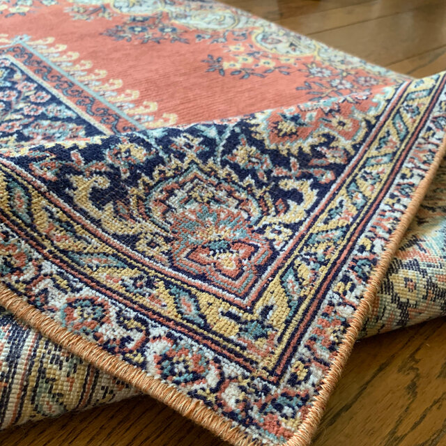 トルコヴィンテージラグ 215×71ロングランナー カイセリ アンティークピンク | iichi 日々の暮らしを心地よくするハンドメイドやアンティークのマーケットプレイス