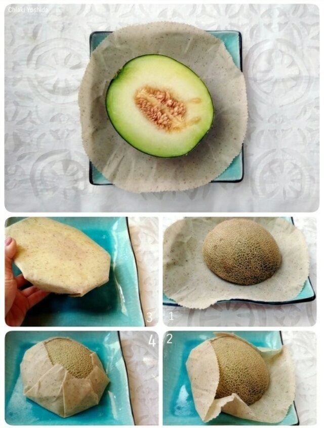 みつろうエコラップまるL：黄色 花柄 〈インド綿 ブロックプリント エコラップ エコ〉 | iichi 日々の暮らしを心地よくするハンドメイドやアンティークのマーケットプレイス