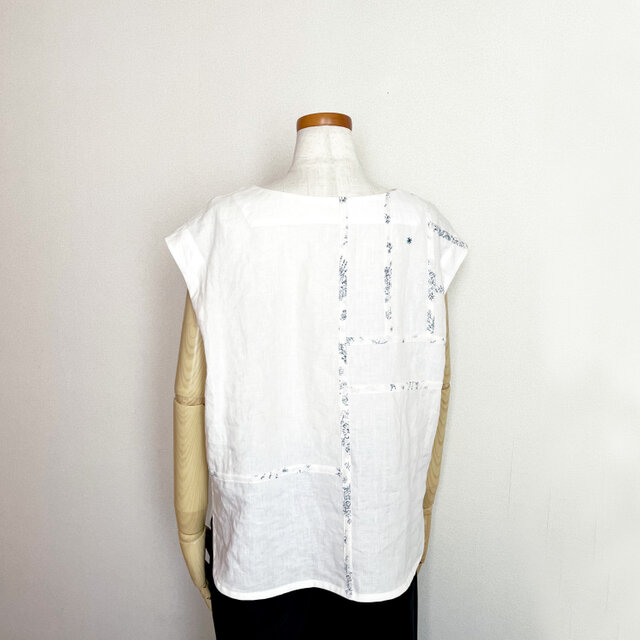 リネン＆ラミー コラージュ・ボートネック トップス | iichi 日々の暮らしを心地よくするハンドメイドやアンティークのマーケットプレイス