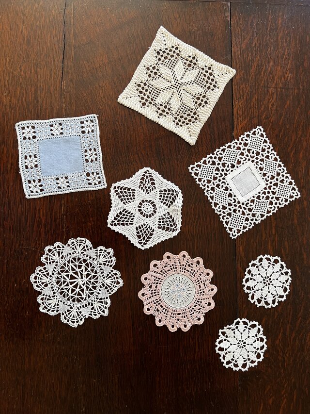 ミニドイリー B, 水色 | iichi 日々の暮らしを心地よくするハンドメイドやアンティークのマーケットプレイス