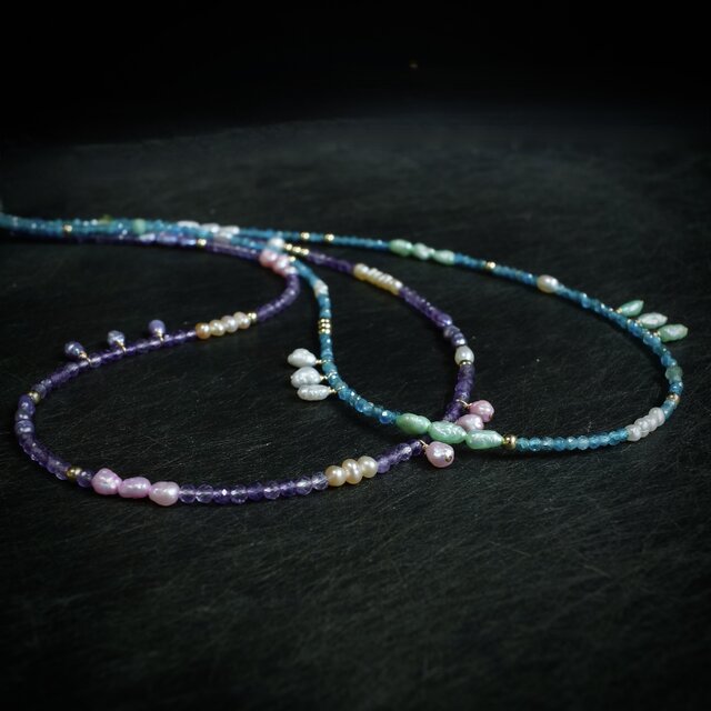 [NY] ブルーアパタイトのネックレス | iichi 日々の暮らしを心地よくするハンドメイドやアンティークのマーケットプレイス