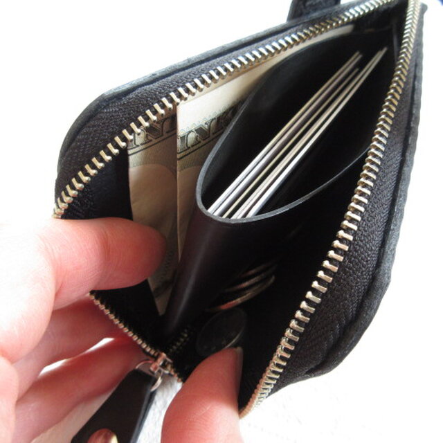 《new bikers》L字ファスナー・ショートウォレット・サドルレザー・0503 | iichi 日々の暮らしを心地よくするハンドメイドやアンティークのマーケットプレイス