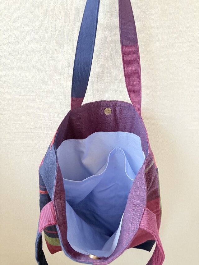 A4が入る播州織のマチ付きトートバッグ（ミックスカラー） | iichi 日々の暮らしを心地よくするハンドメイドやアンティークのマーケットプレイス