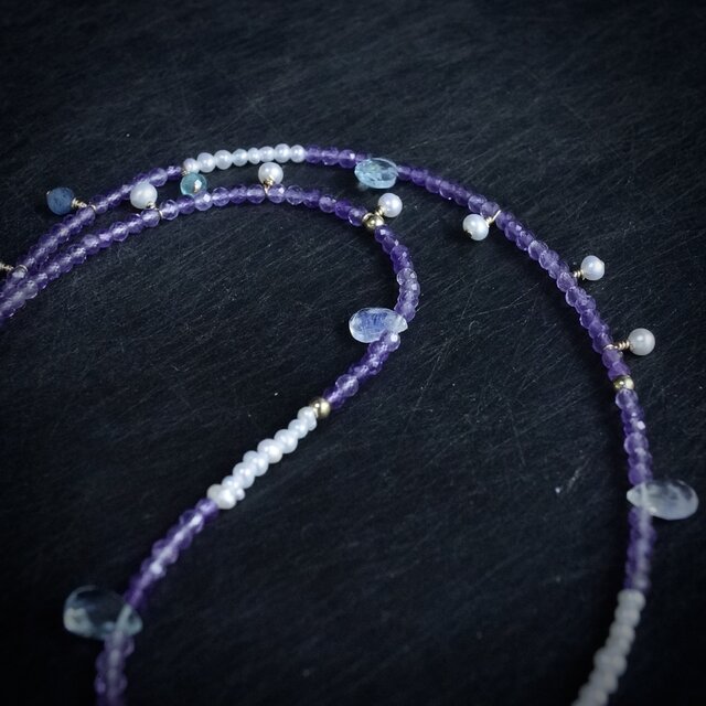 [NY] アメジスト・淡水パールのネックレス | iichi 日々の暮らしを心地よくするハンドメイドやアンティークのマーケットプレイス