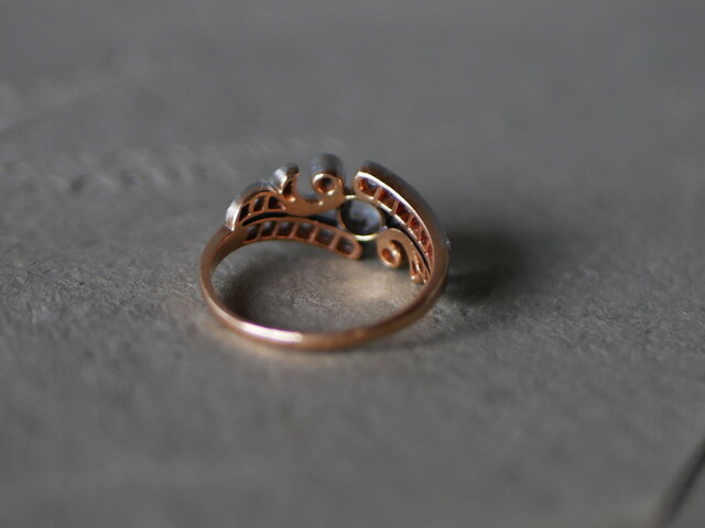 【FR-58】ローズカットダイヤモンド K18 指輪 フランスアンティーク アンティークジュエリー | iichi 日々の暮らしを心地よくするハンドメイドやアンティークのマーケットプレイス