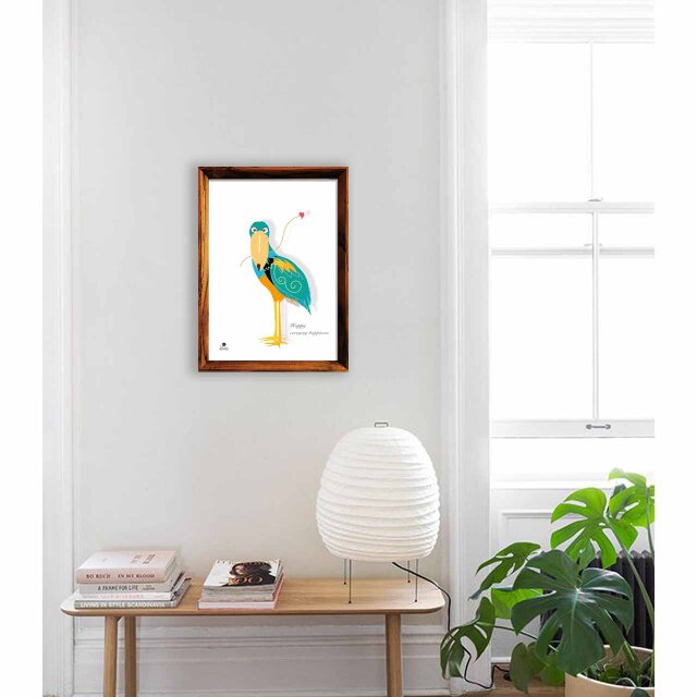 しあわせ運びます 鳥 ハシビロコウ 送料無料 イラスト A4〜A0 ポスター アートポスター m-33-2 | iichi 日々の暮らしを心地よくするハンドメイドやアンティークのマーケットプレイス