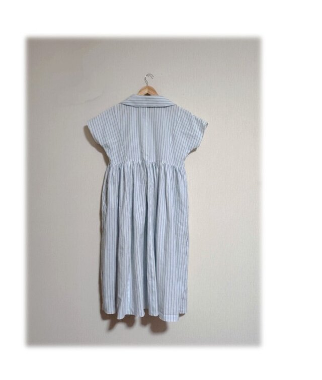 477 1点物 抜き衿レトロワンピース デッドストック浴衣地 ストライプ 昭和レトロ イタリアンカラ― 涼しい 夏のお出かけ | iichi 日々の暮らしを心地よくするハンドメイドや ...