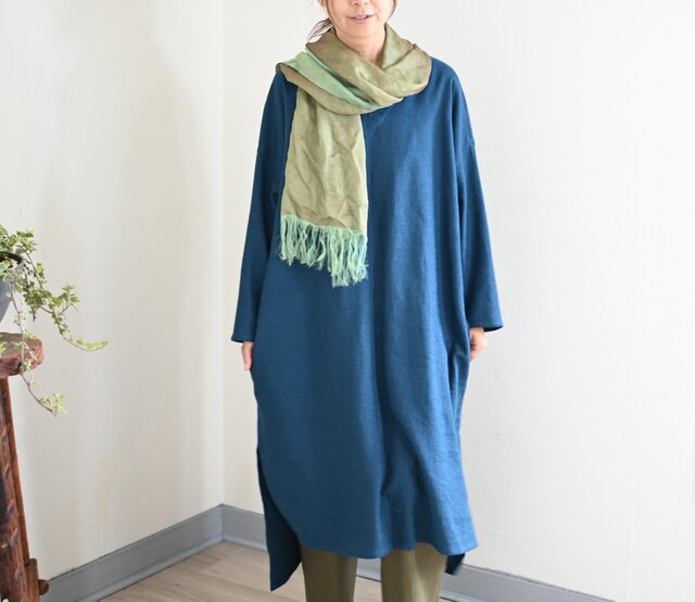 【new arrival】鉄紺色：万能コーデのリネンワンピース：長シーズン | iichi 日々の暮らしを心地よくするハンドメイドやアンティークのマーケットプレイス