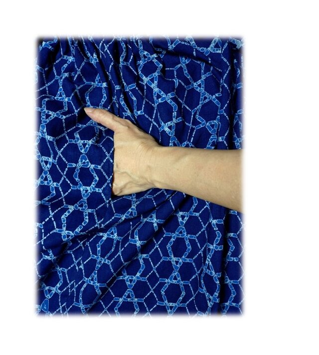 476 1点物 抜き衿レトロワンピース デッドストック浴衣地 ろうけつ染め風 昭和レトロ イタリアンカラ― 紺色 夏のお出かけ | iichi 日々の暮らしを心地よくするハンドメイドや ...