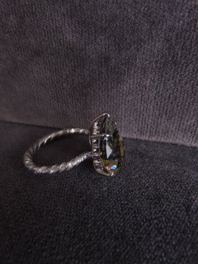 SV Black tourmaline Limonite in quartz Ring | iichi 日々の暮らしを心地よくするハンドメイドやアンティークのマーケットプレイス