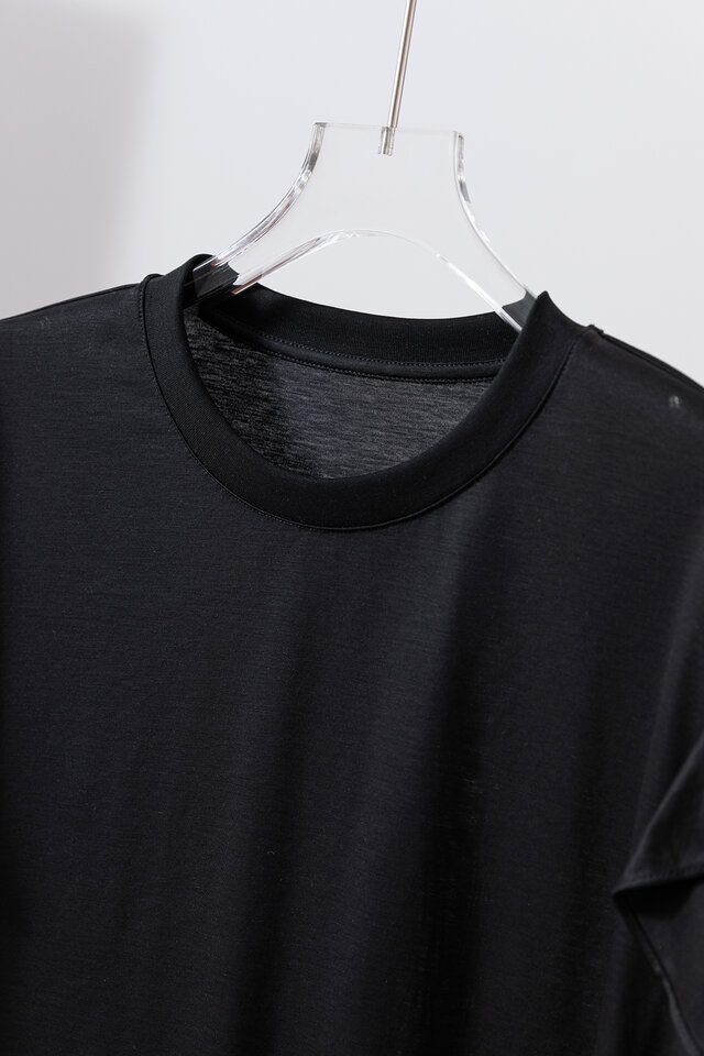 ★サンプルセール 1点のみ★（12）冷感Tシャツ フリルTシャツ 半袖 ブラック | iichi 日々の暮らしを心地よくするハンドメイドやアンティークのマーケットプレイス